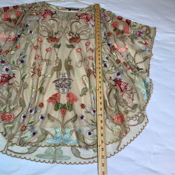 Tolani | Tops | Tolani Collection Embroidered Danika Beige Mesh Caftan ...